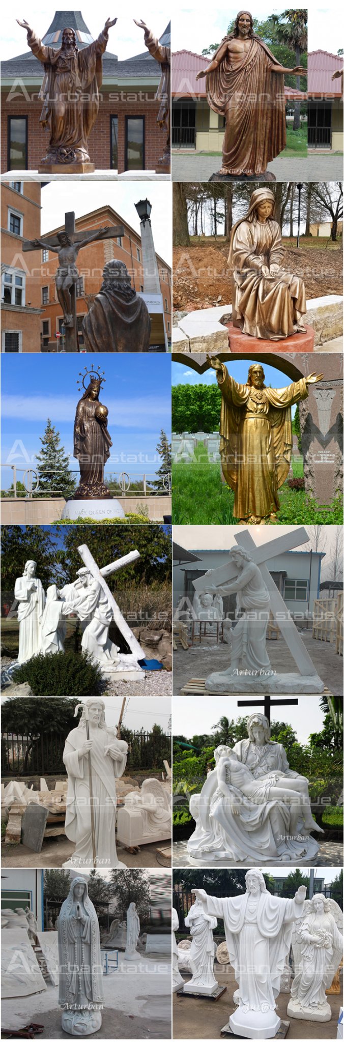 Gold Jesus Statue, brass Jesus sculpture for outdoor