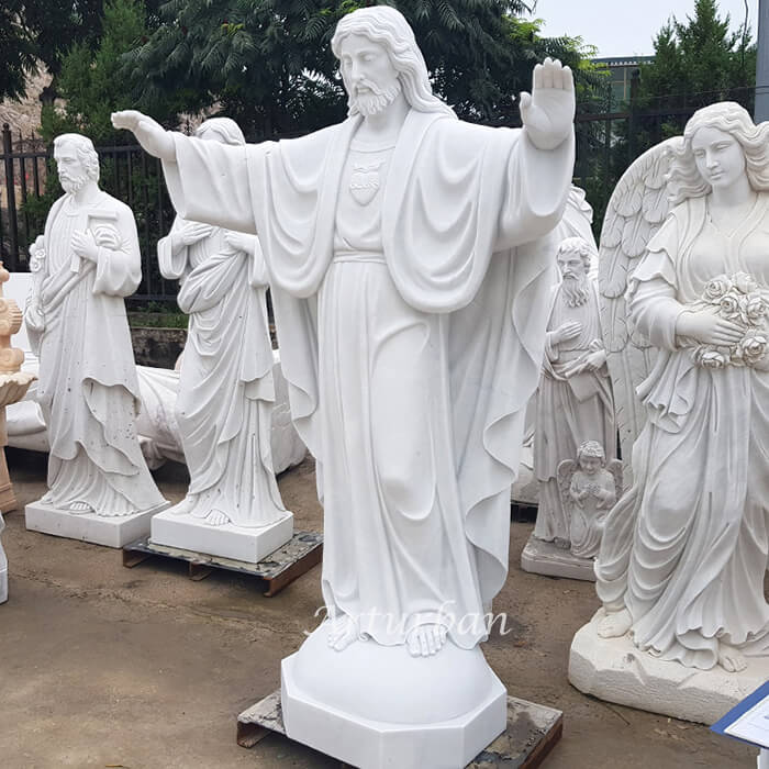 Marble Jesus Statue for outdoor church decoration