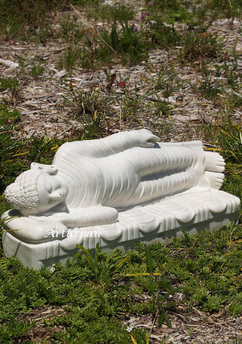 Large Marble Reclining Buddha Statue for Outdoor Garden Decoration