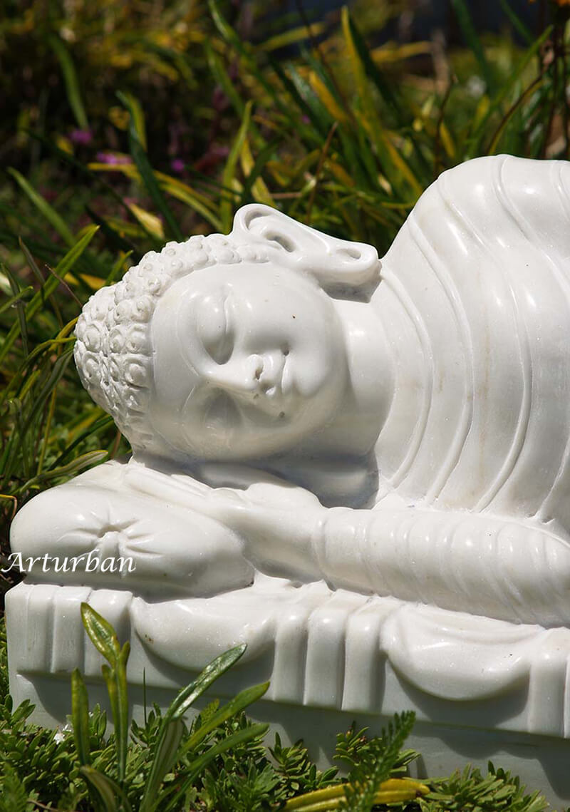 Large Marble Reclining Buddha Statue for Outdoor Garden Decoration