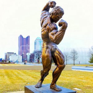 Muscle Man Statue Life Size Bodybuilding Sculpture Bronze Statue