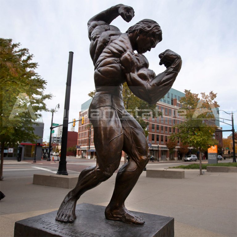 Muscle Man Sculpture, Naked Male Garden Statue