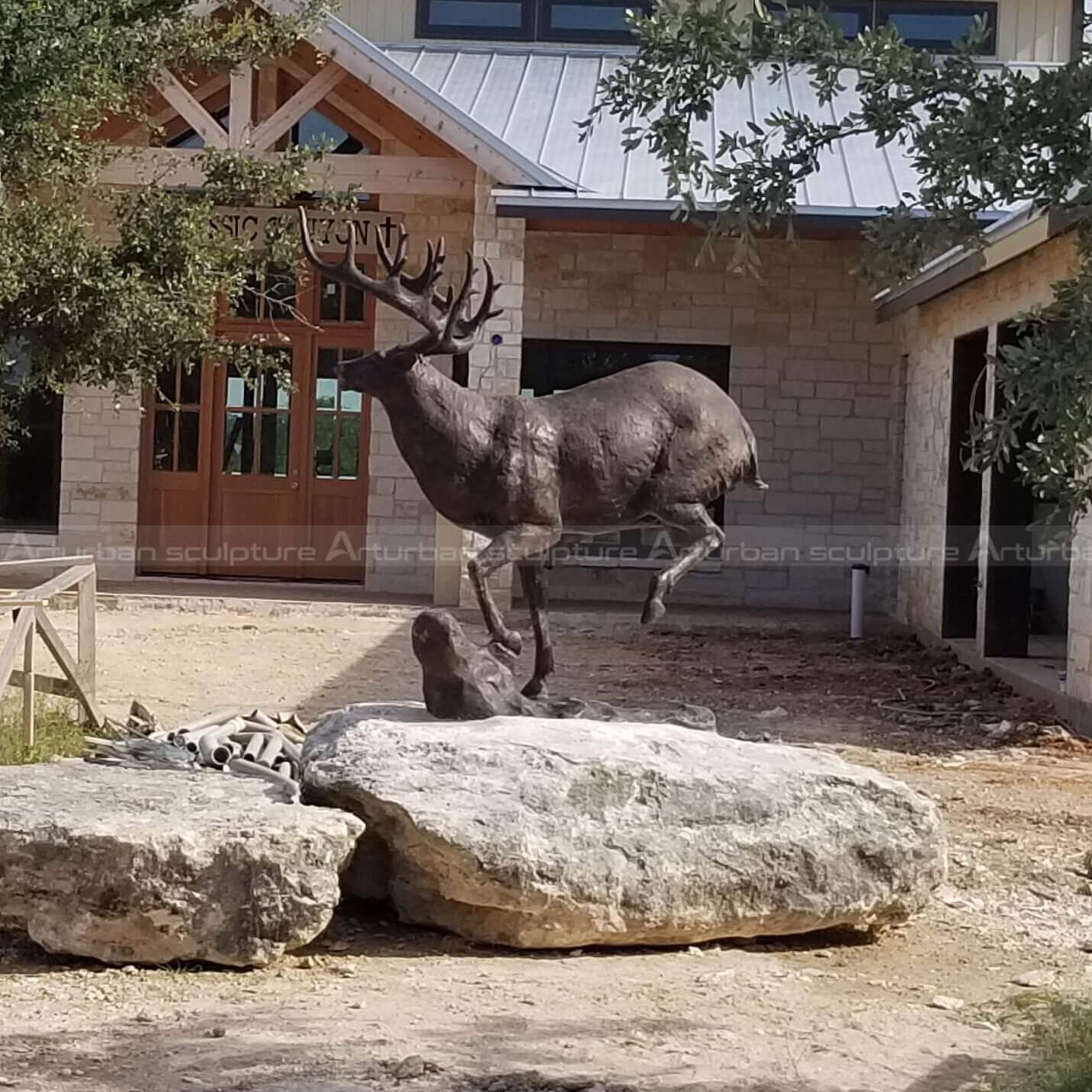 Bronze Elk Garden Sculpture