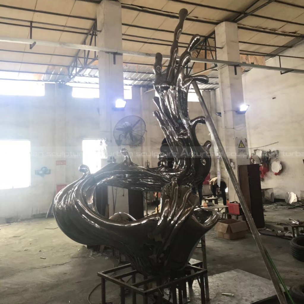 Stainless Steel Wave Statue