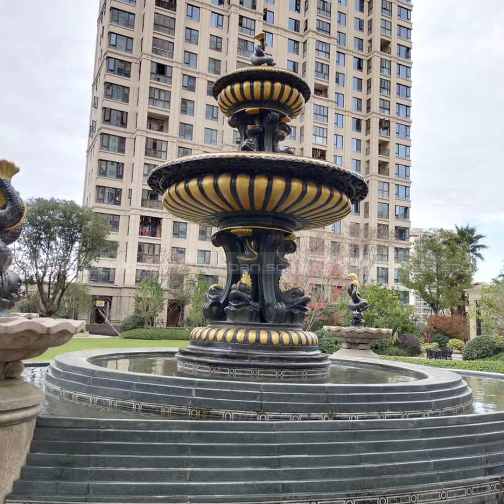 Fish Fountain Statue, Large Outdoor Fountain Sculpture