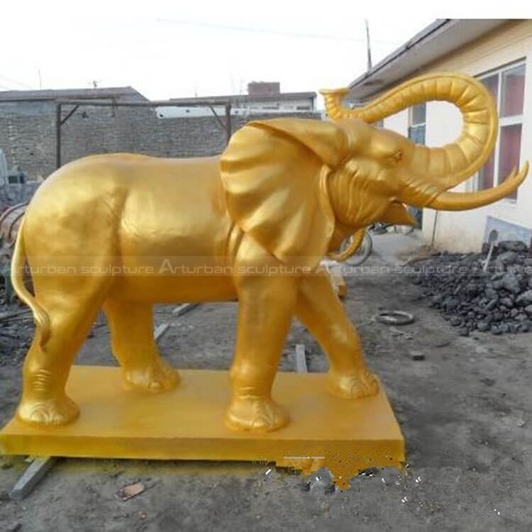 large gold elephant statue