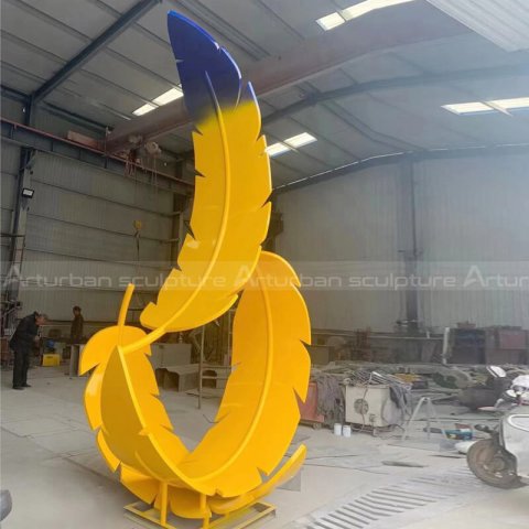 stainless steel feather sculpture - Arturban Statue