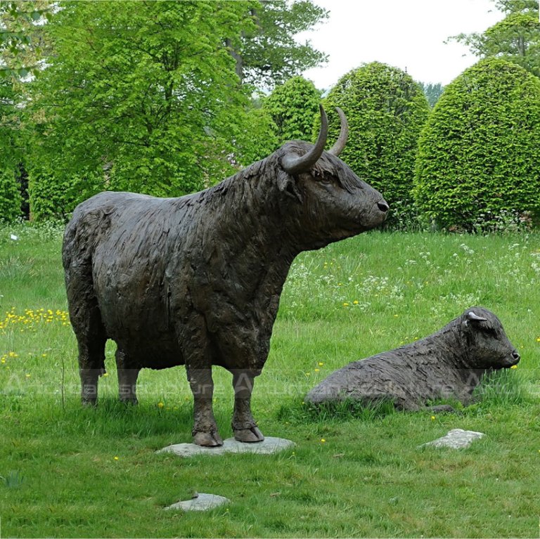 Cow and Calf Sculpture