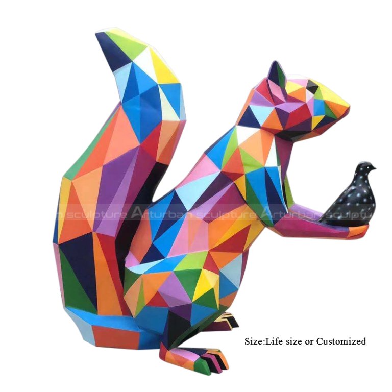 Metal Squirrel Sculpture