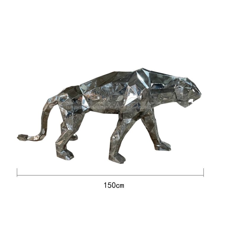Geometric Leopard Sculpture