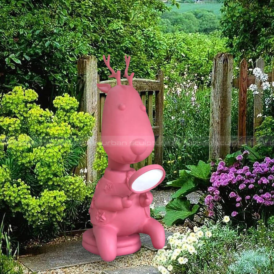 Pink Deer Figurine
