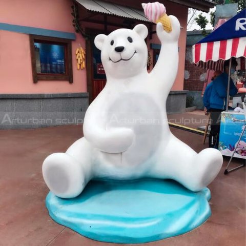 White Polar Bear Statue