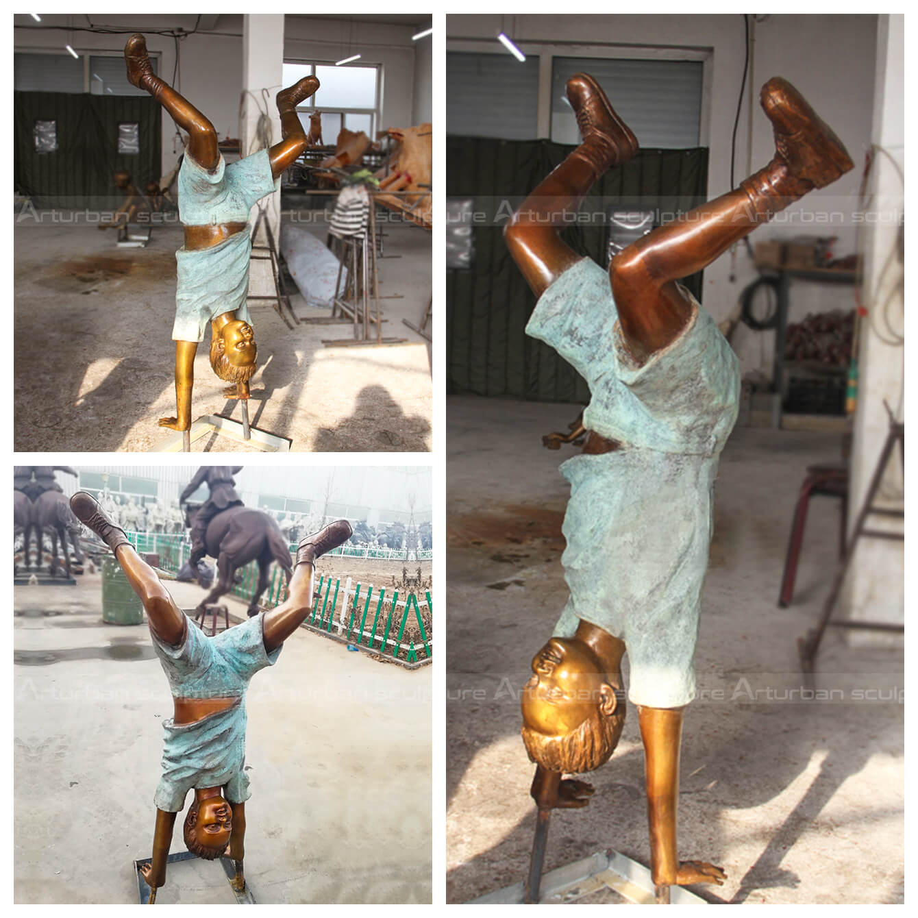 Handstand Boy Statue