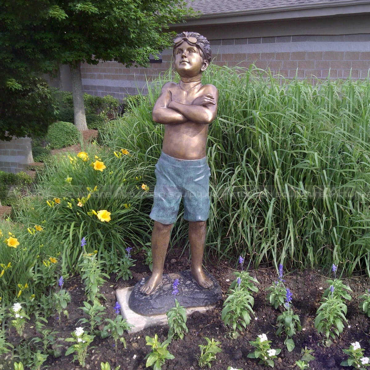 Swimming Boy Statues