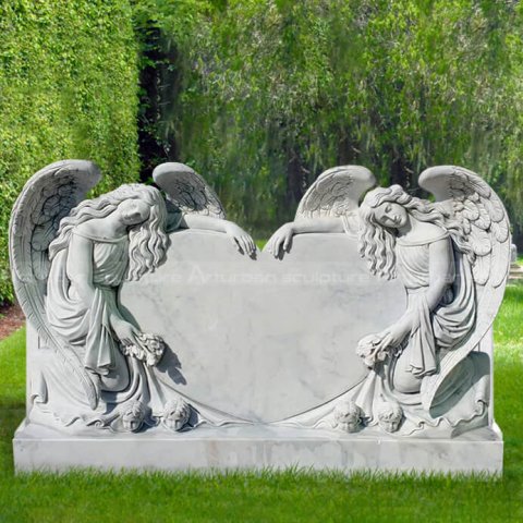 Cemetery Headstones With Angels