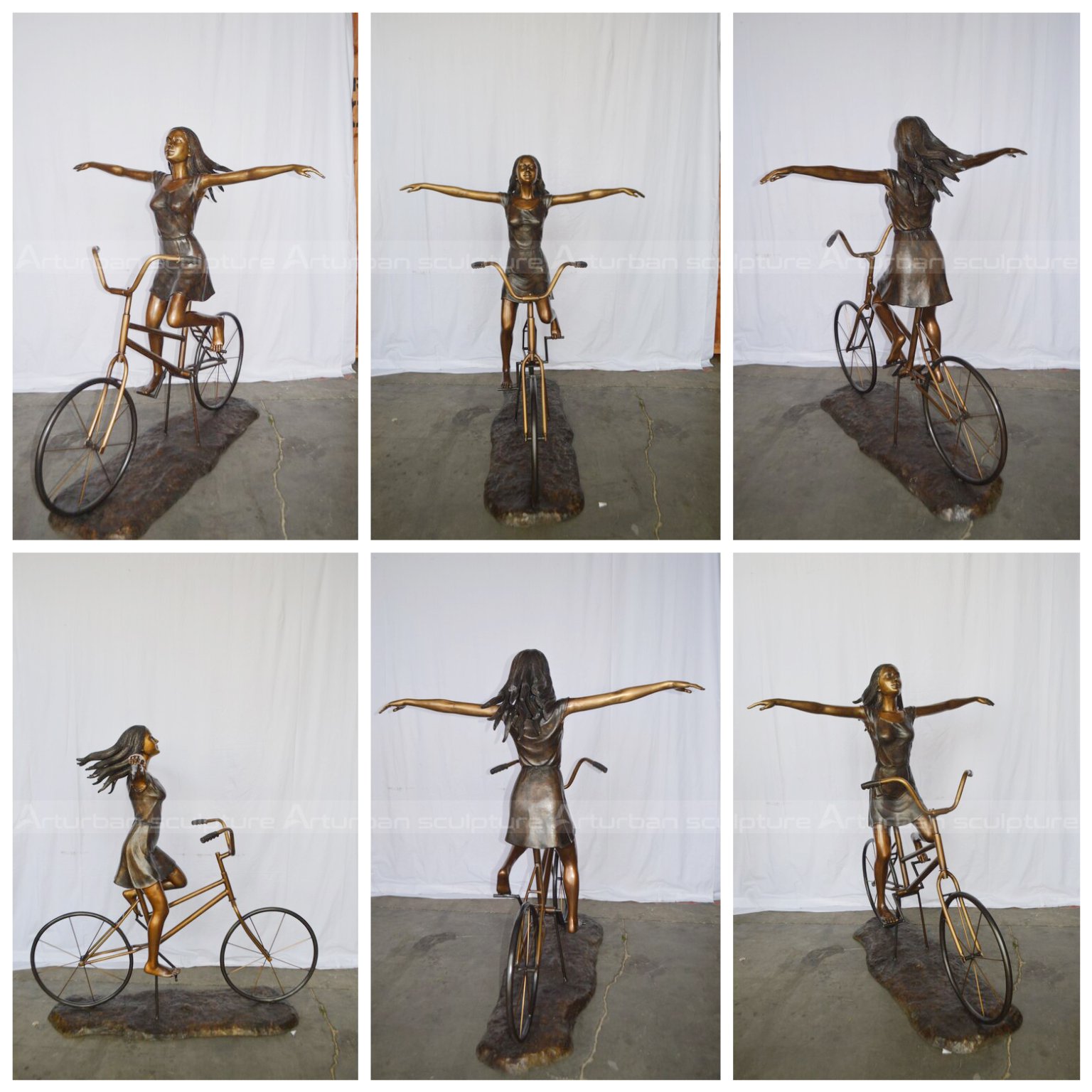 Girl on Bicycle Statue