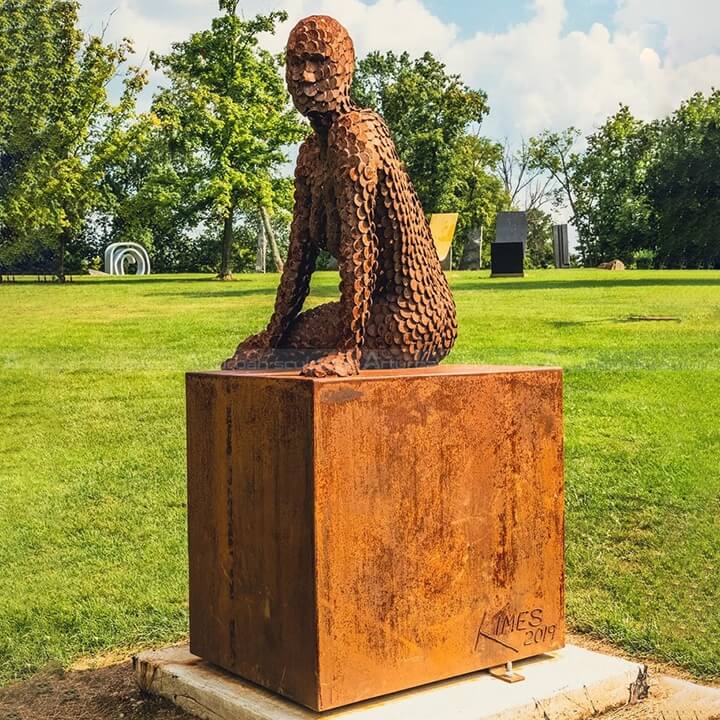 Weathered Steel Garden Sculpture