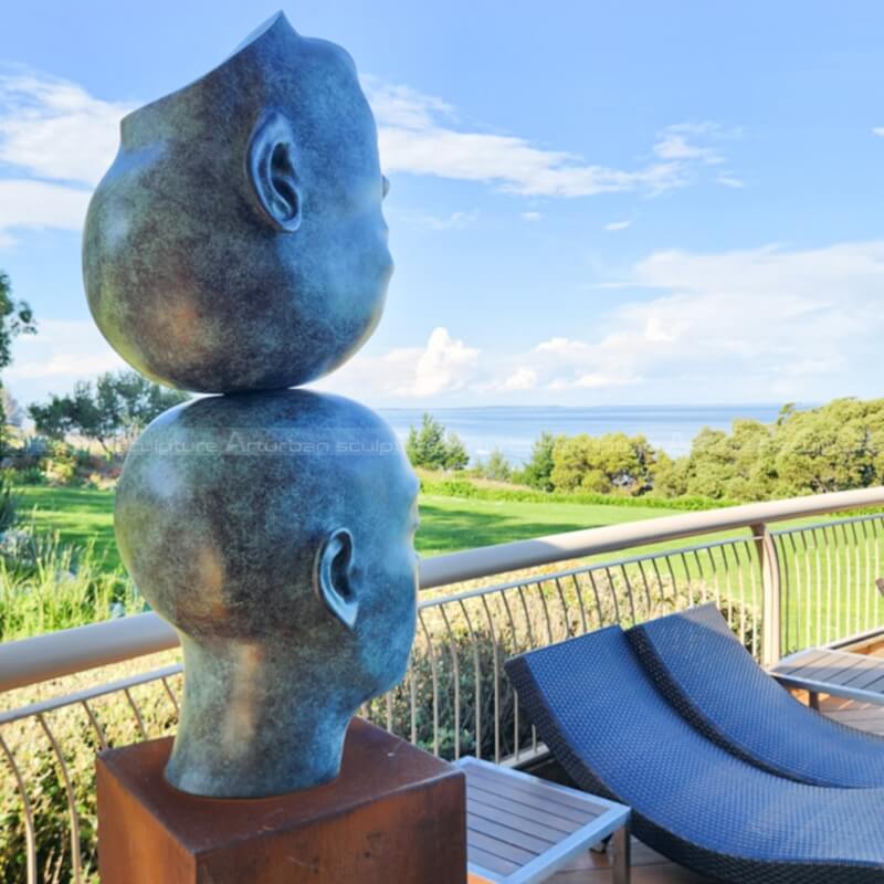 Mans Head Statue