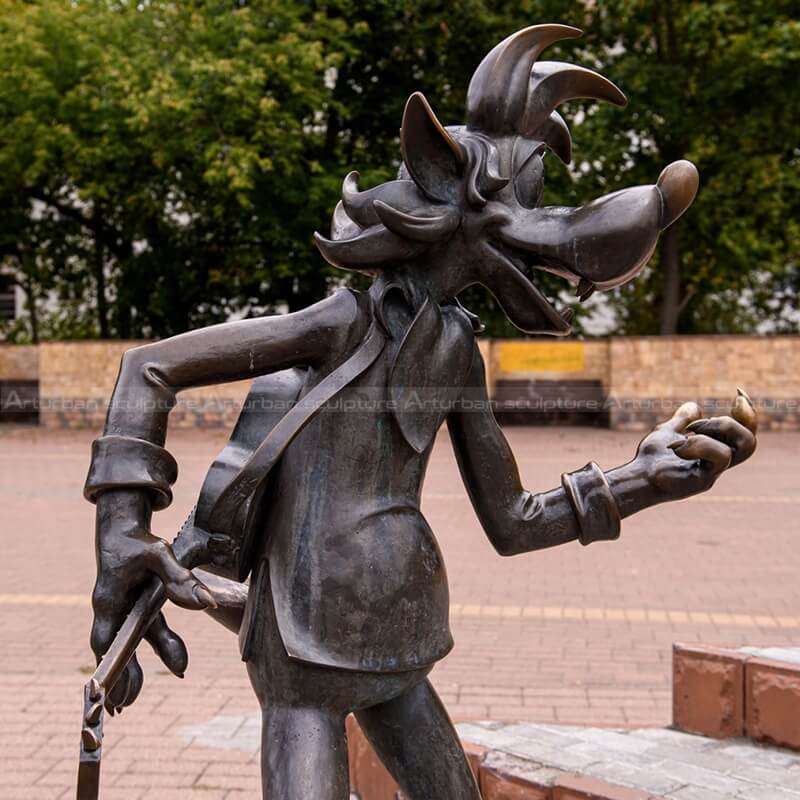 Wolf and Rabbit Sculpture