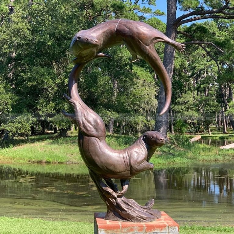 Bronze Otter Sculpture