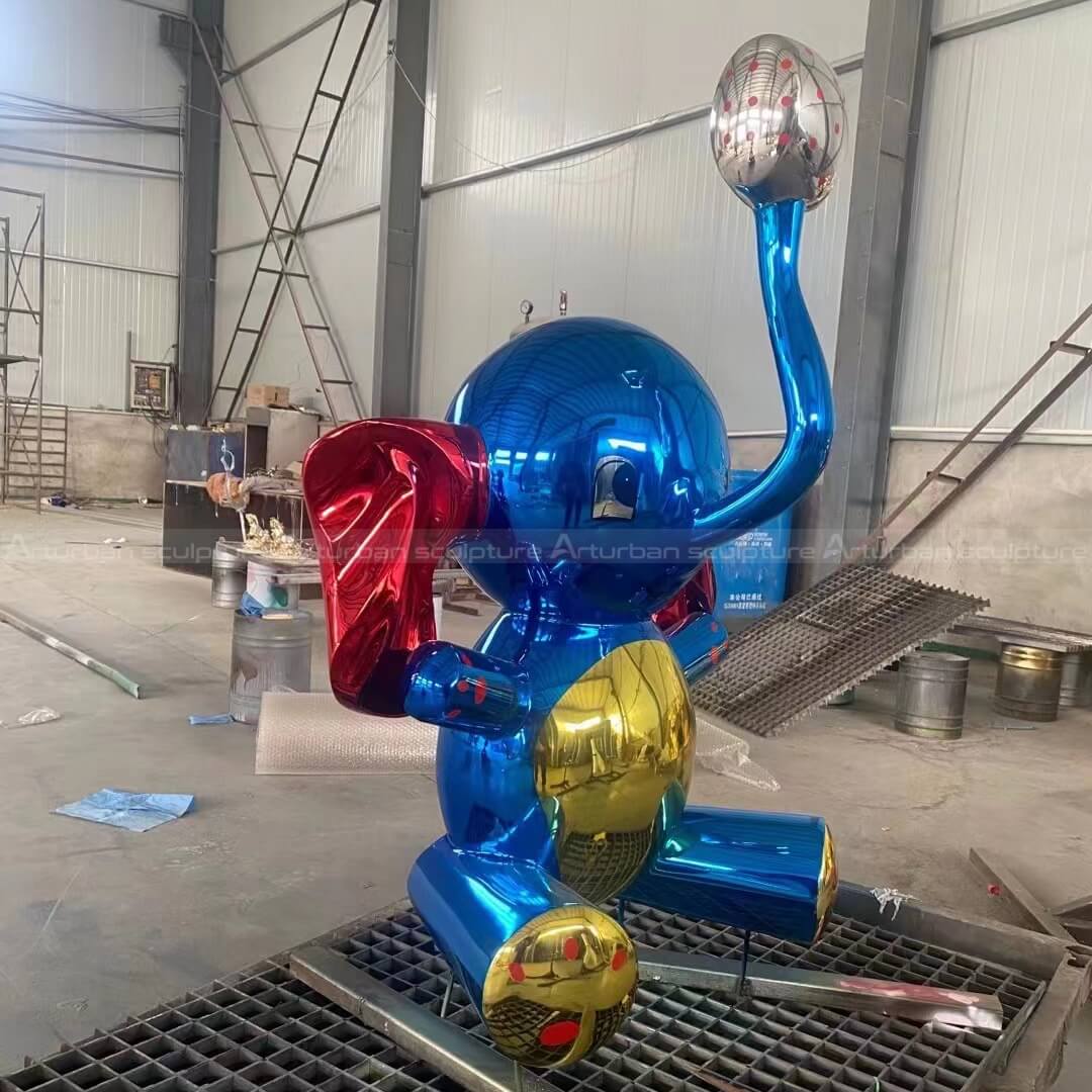 Chrome Elephant Statue