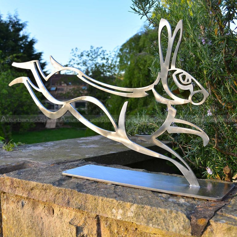 Metal Rabbit Sculpture
