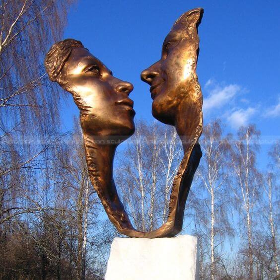 Bronze Face Sculpture