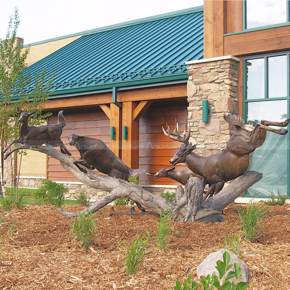 Metal Deer Garden Sculptures
