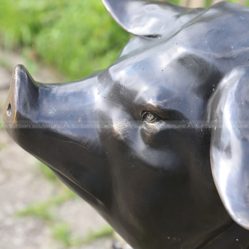 Bronze Pig Sculpture