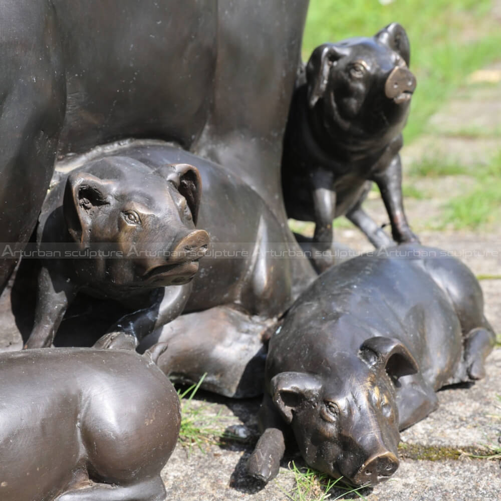 Bronze Pig Sculpture