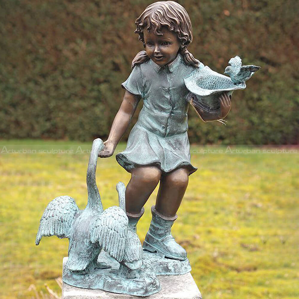 Goose Girl Bronze Statue