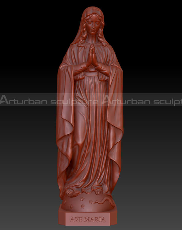 Marble Virgin Mary Statue