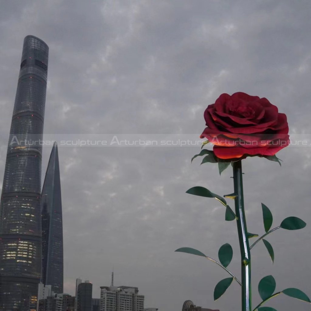 Stainless Steel Rose - Arturban Statue