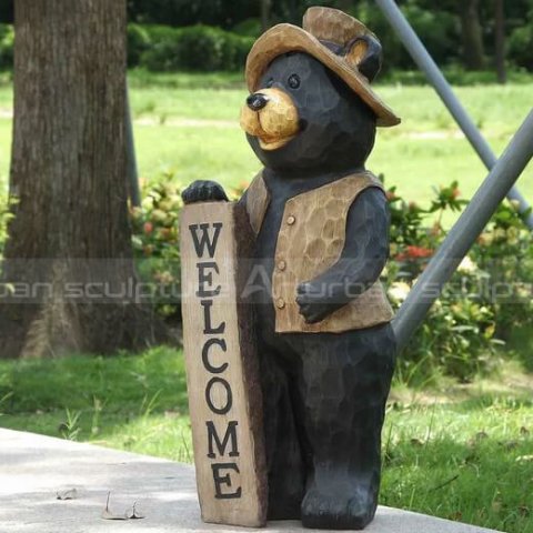 Black Bear Welcome Statue