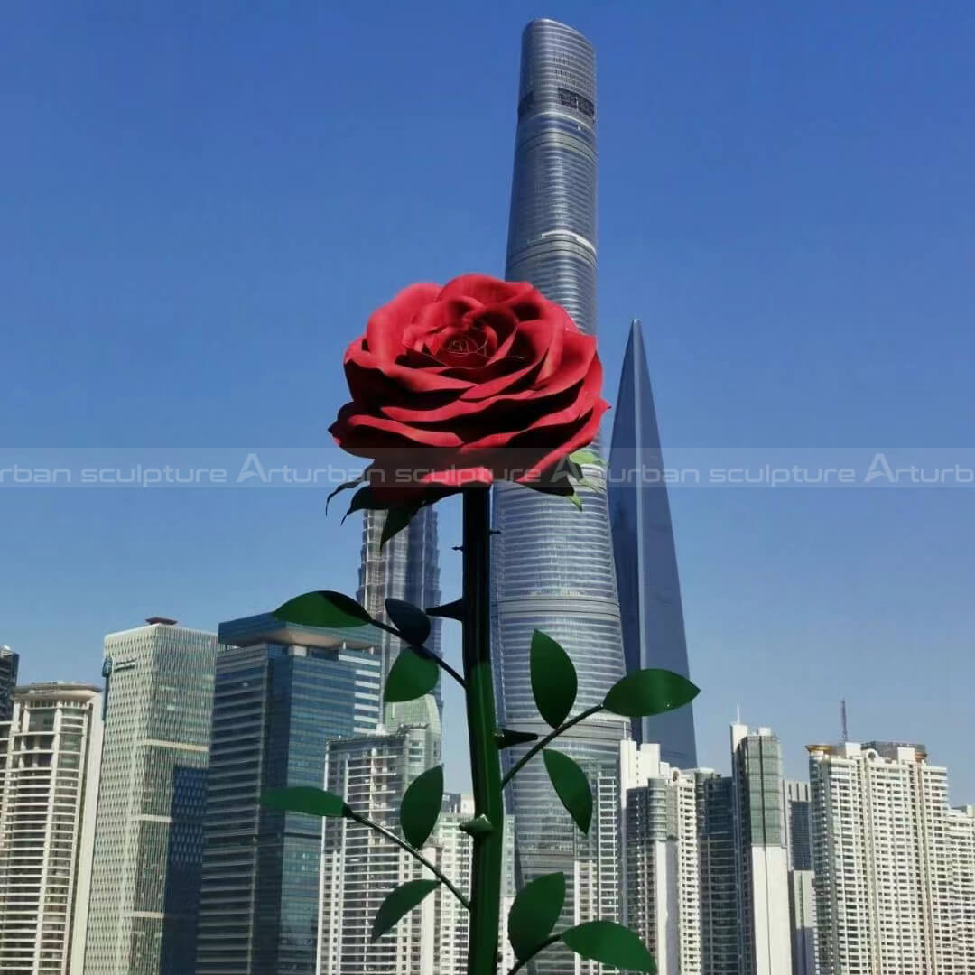 Stainless Steel Rose - Arturban Statue