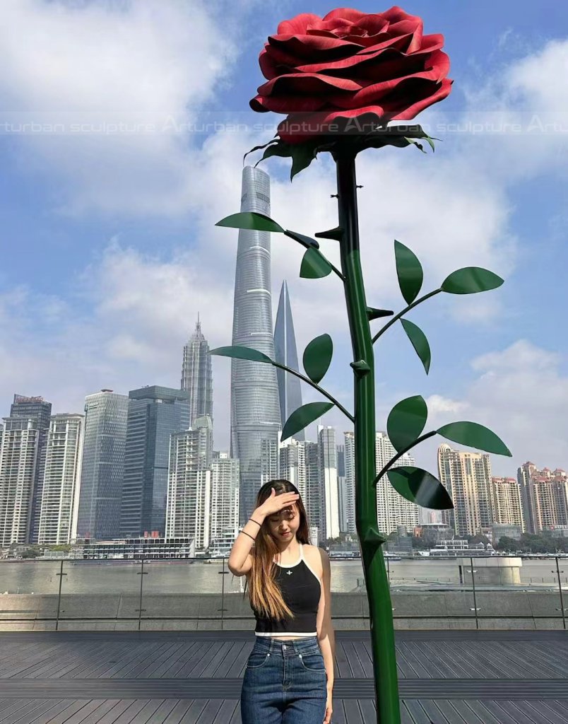 Stainless Steel Rose - Arturban Statue