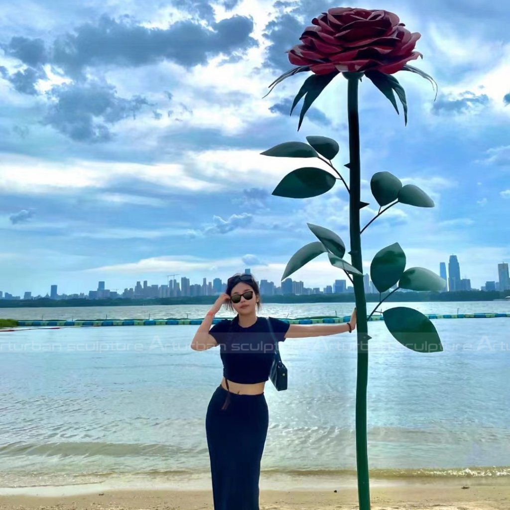 Stainless Steel Rose - Arturban Statue