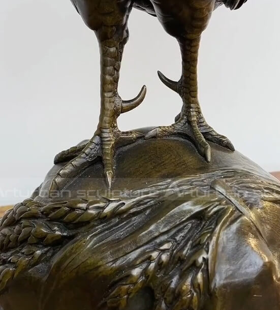 bronze rooster sculpture