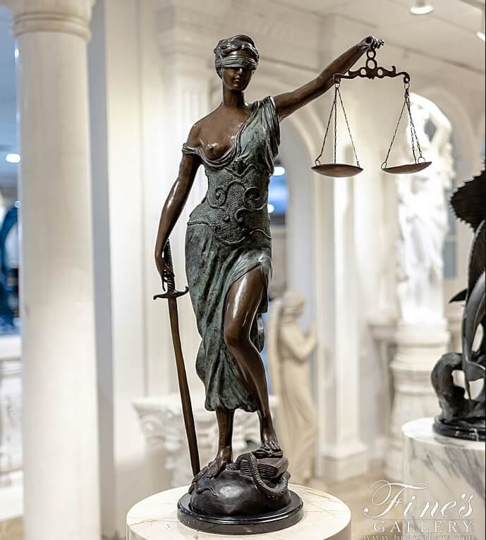 blind lady justice bronze statue - Arturban Statue