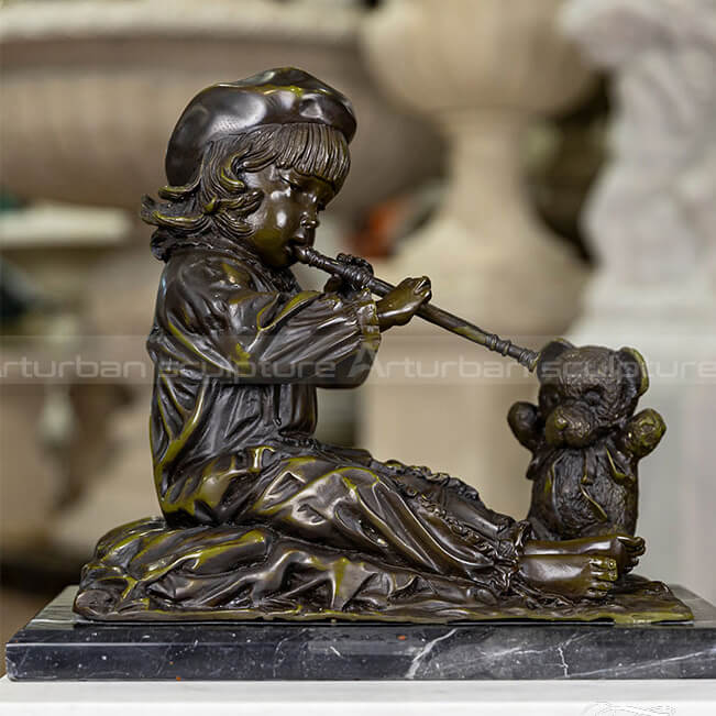 girl and dog sculpture- Arturban Statue