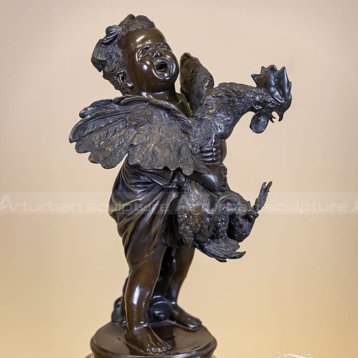 boy and rooster statue- Arturban Statue