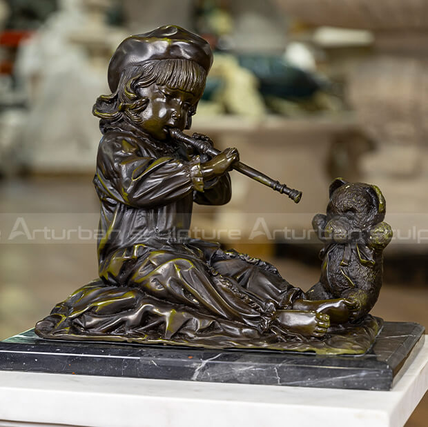 girl and dog sculpture- Arturban Statue