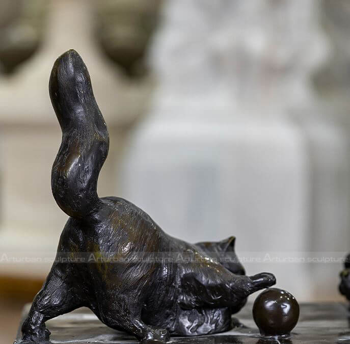 bronze cat garden statue - Arturban Statue