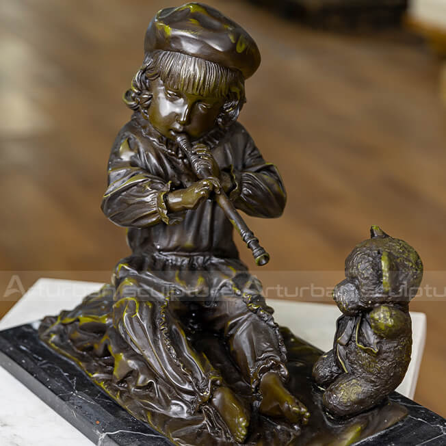 girl and dog sculpture- Arturban Statue