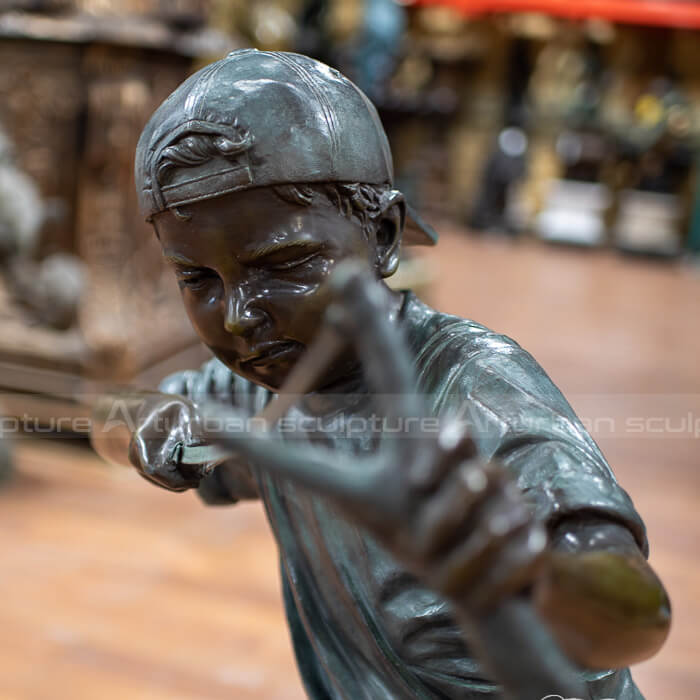boy with slingshot sculpture - Arturban Statue