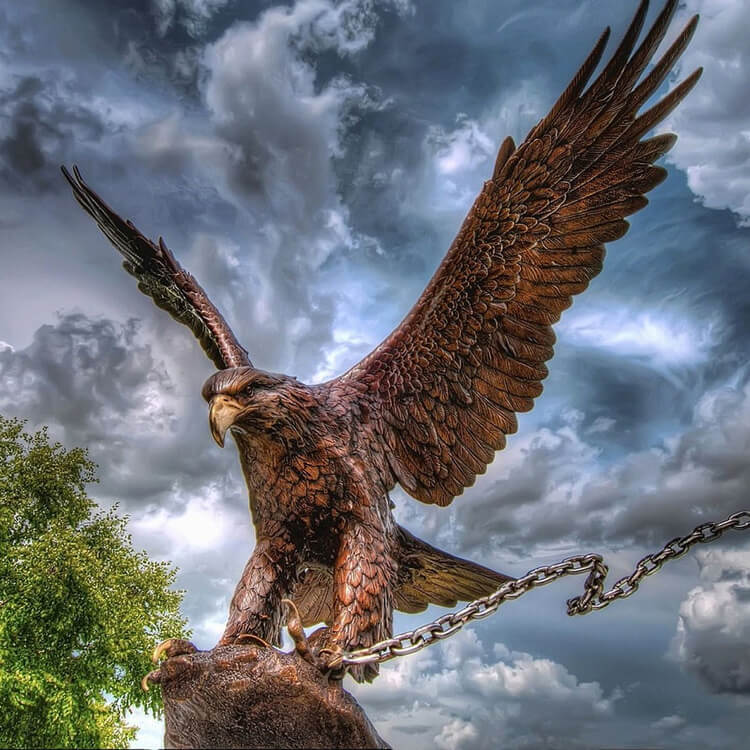 Large Brass Eagle Statue - Arturban Statue