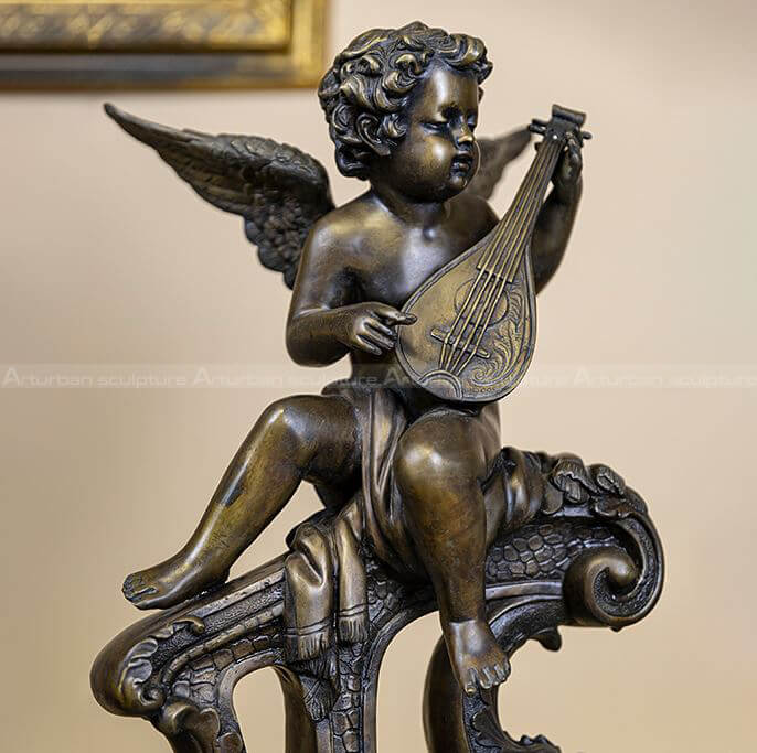 cherub playing guitar statue - Arturban Statue