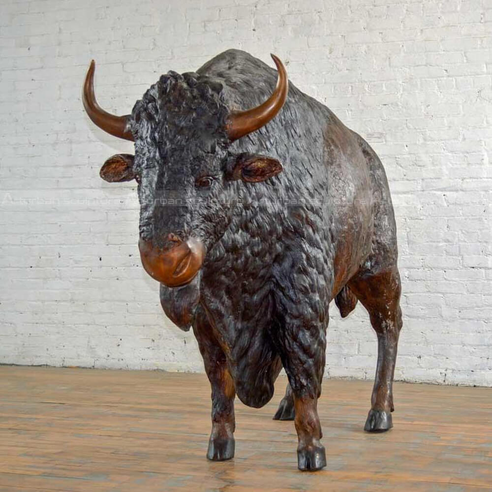 bison bronze sculpture - Arturban Statue