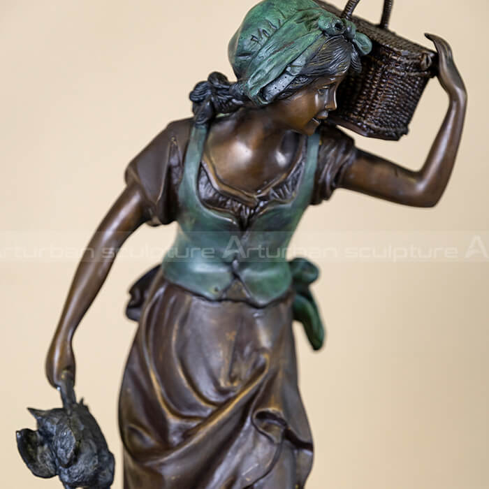 girl and basket statue- Arturban Statue