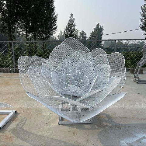 stainless steel flower sculpture - Arturban Statue